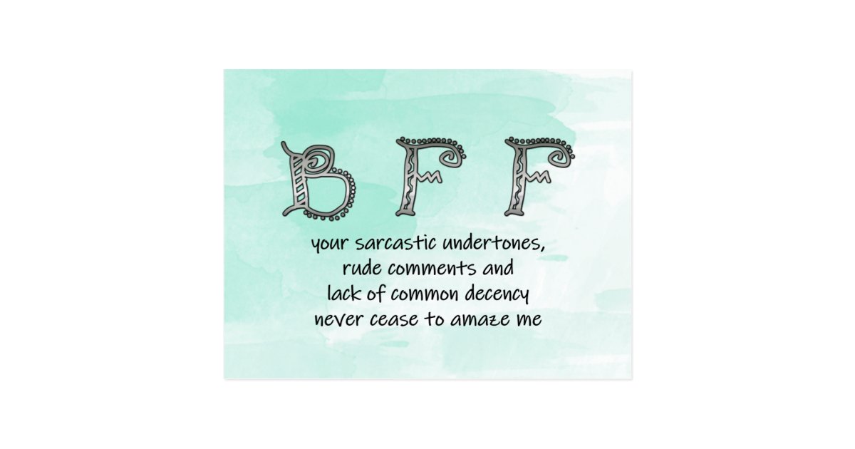BFF humor Postcard | Zazzle.com