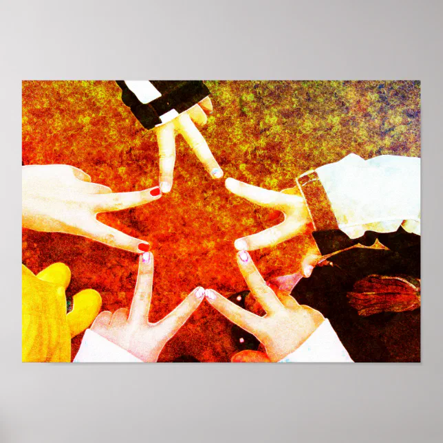 BFF Star Hands Poster | Zazzle