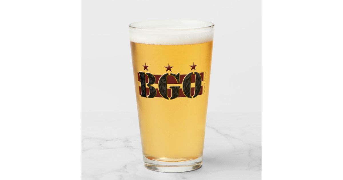 BGO Logo Beer Glass | Zazzle