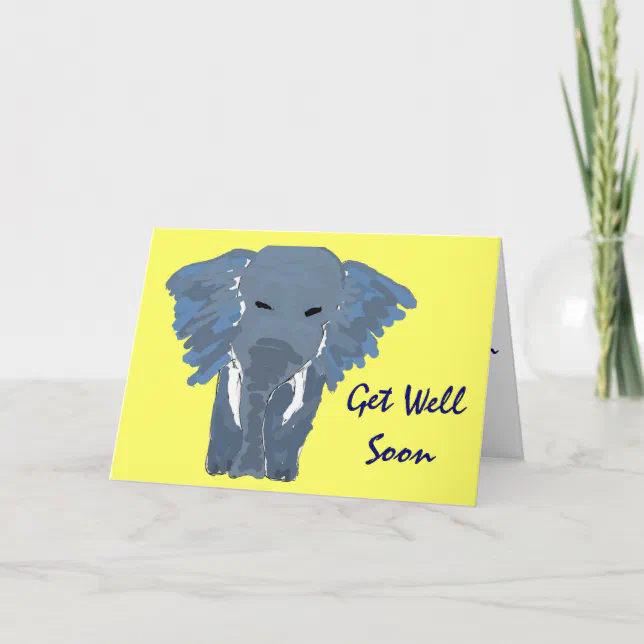 BH- Artistic Elephant Get Well Soon Card | Zazzle
