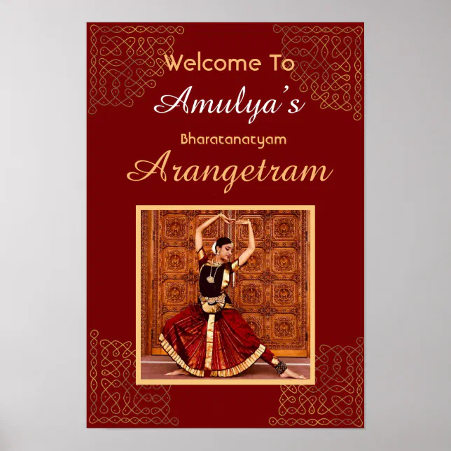 Bharatanatyam Arangetram welcome sign, personalize Poster | Zazzle