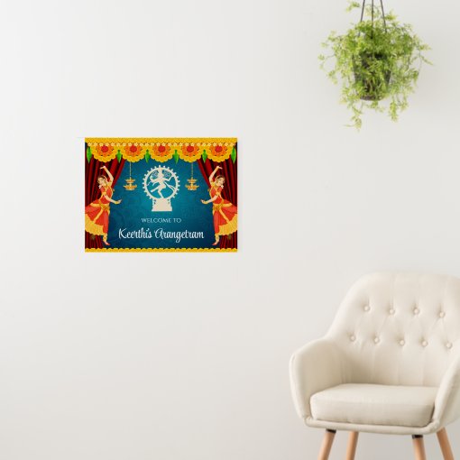 Bharatnatyam welcome signs Indian Arangetram signs | Zazzle