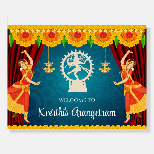 Bharatnatyam welcome signs Indian Arangetram signs | Zazzle