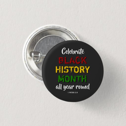BHM Celebrate Black History Month Bible Christian Button | Zazzle