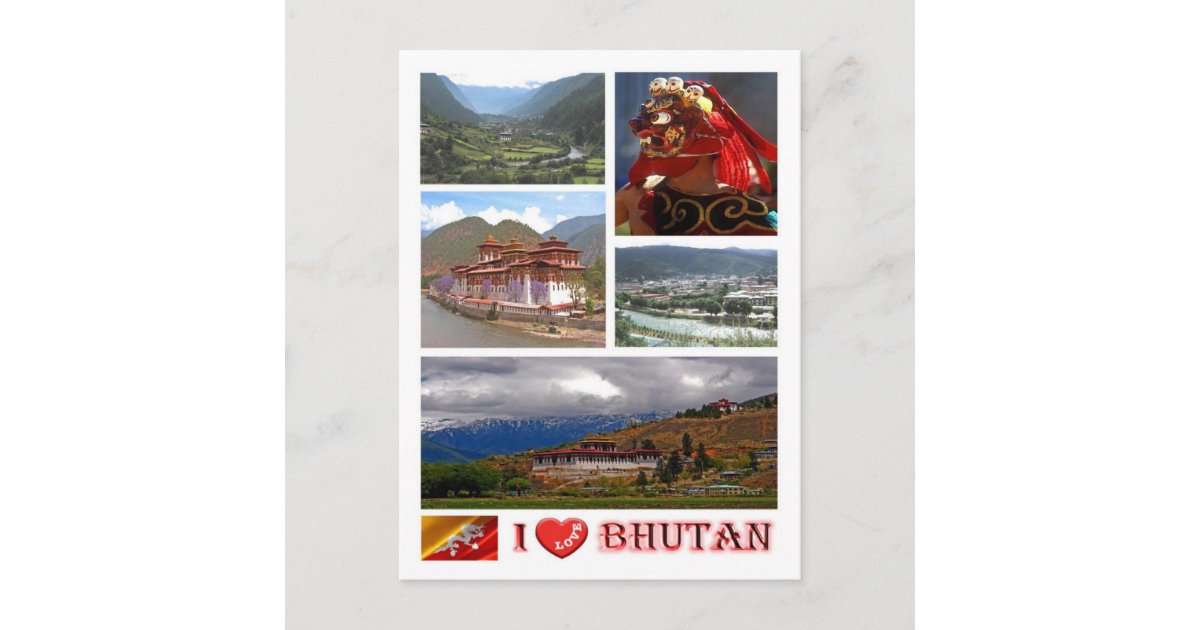 Bhutan - I Love - Postcard | Zazzle