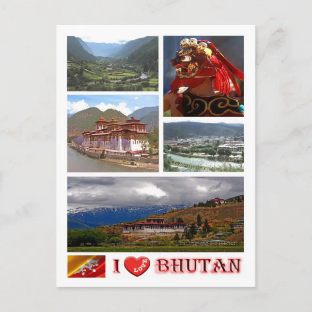 Bhutan - I Love - Postcard | Zazzle