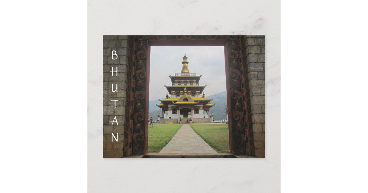 bhutan temple door postcard | Zazzle