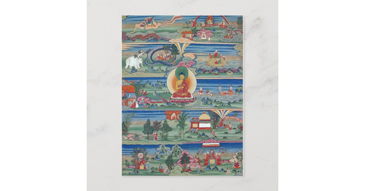 Bhutanese painted thanka of the Jataka Tales Postcard | Zazzle Bhutanese painted thanka of the Jataka Tales Postcard | Zazzle