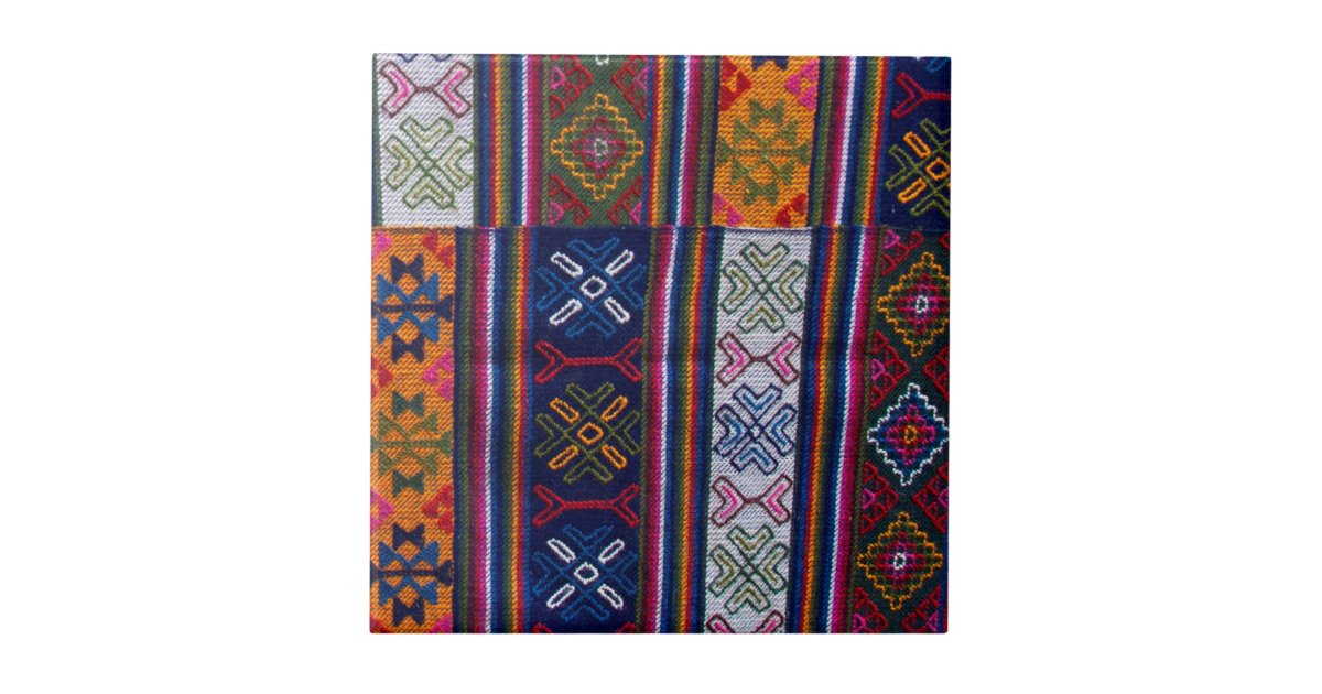 Bhutanese Textile Ceramic Tile | Zazzle
