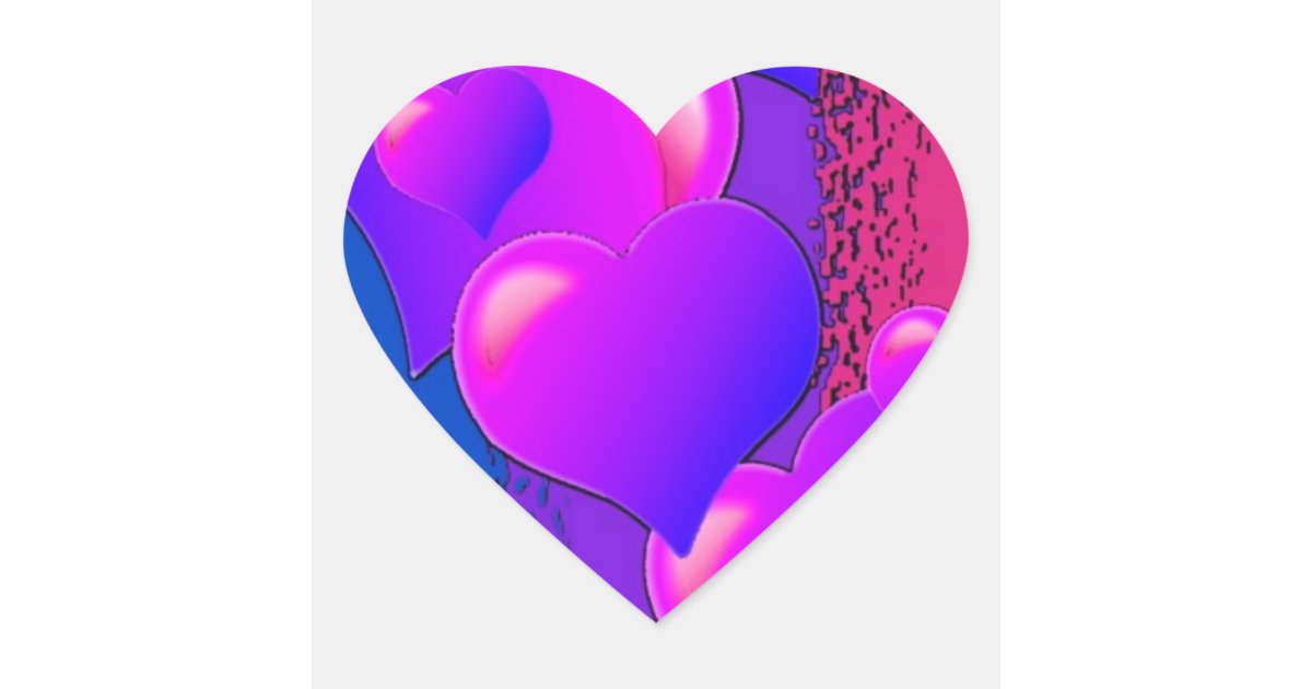 Bi Pride Hearts Heart Sticker | Zazzle