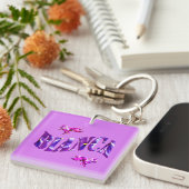 Bianca, Floral Ladies Name Logo, Keychain | Zazzle