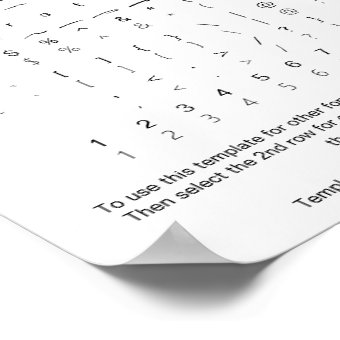 Bibest Extra Swash Font Character Sheet for Zazzle Poster | Zazzle