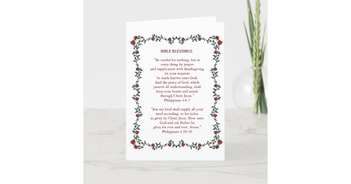 BIBLE BLESSINGS Philippians 4 Promise Card | Zazzle