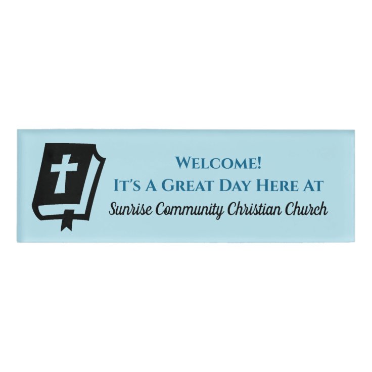 Bible Christian Church Greeter Usher Welcome Name Tag | Zazzle