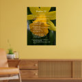 Bible Psalm 23 scripture verses. yellow daffodil Poster | Zazzle