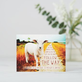 Bible Quote Follow the Way Postcard | Zazzle