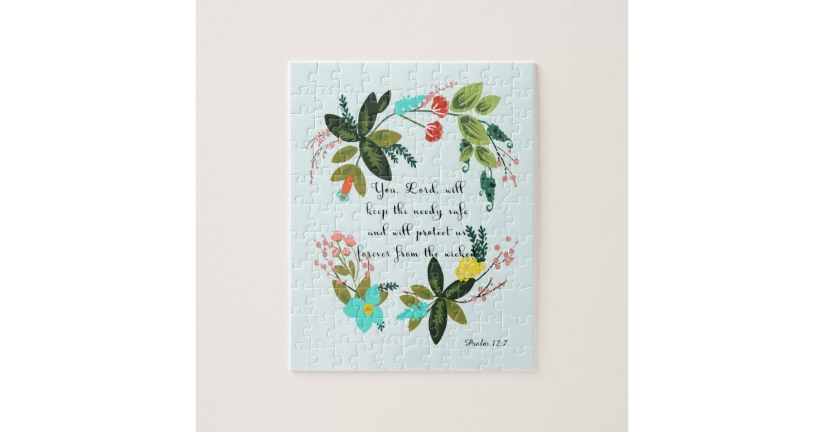 Bible Verse Art - Psalm 12:7 Jigsaw Puzzle | Zazzle