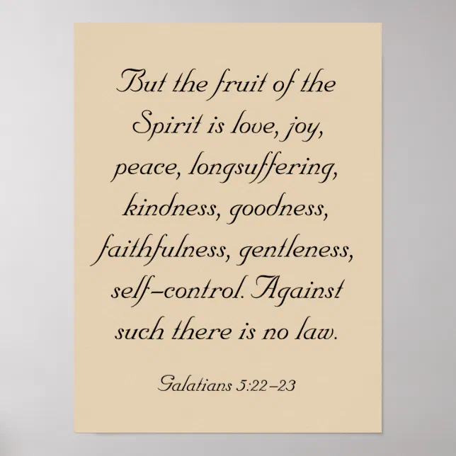 Bible Verse Artwork, Fruit of the Spirit Poster | Zazzle