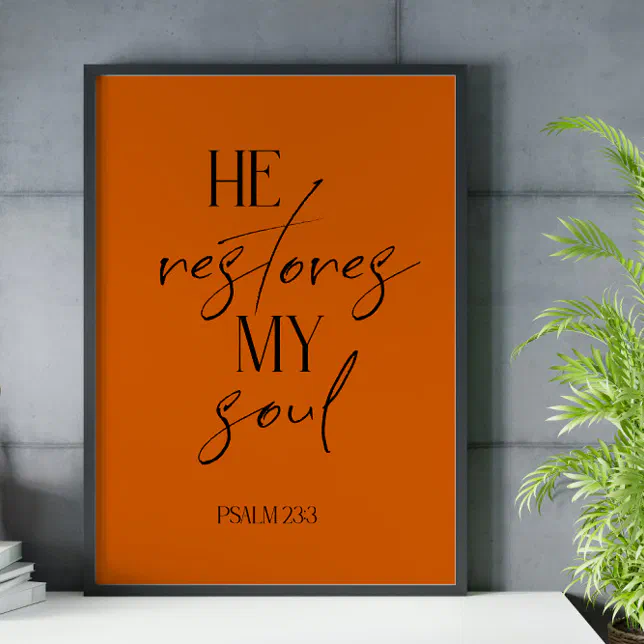 Bible Verse Burnt Orange Poster | Zazzle
