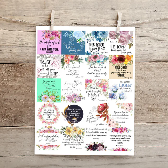 Bible verse cards 2x2 20 pieces | Zazzle