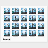 Bible Verse Crosses, Religious Christian Square Sticker | Zazzle