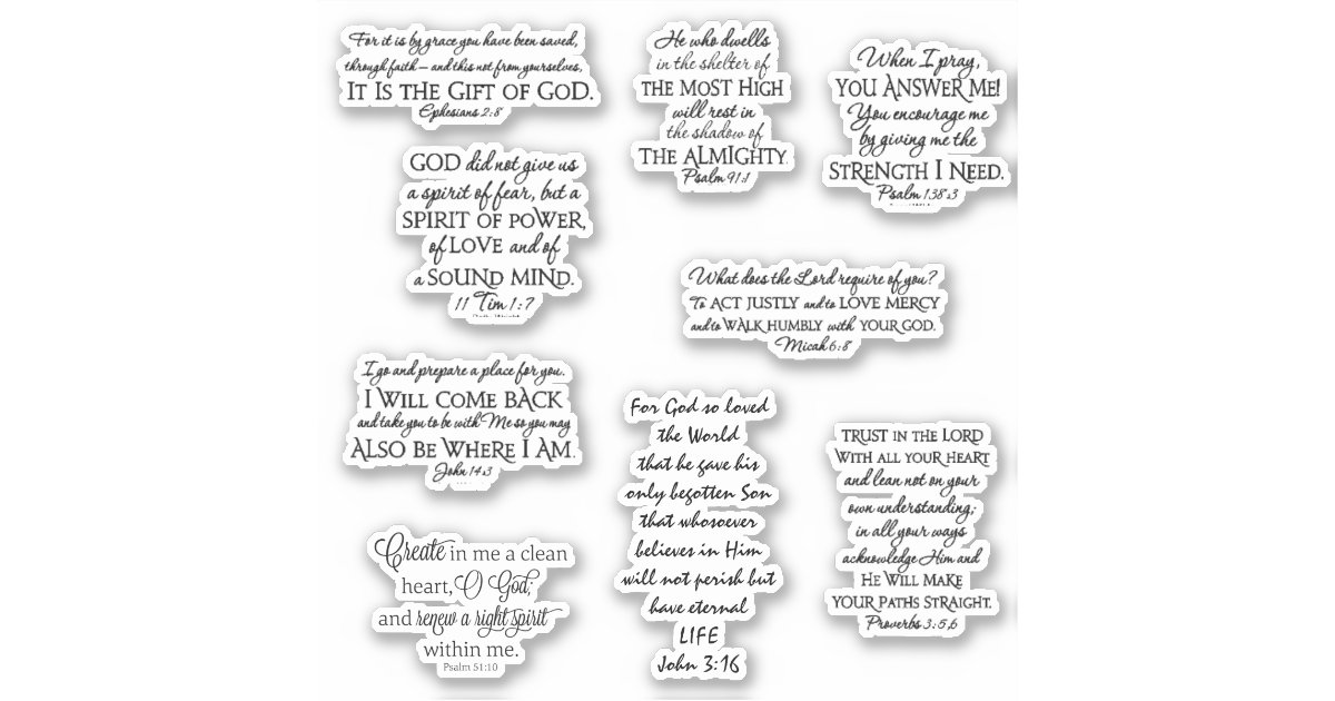 Bible verse cutouts sticker | Zazzle
