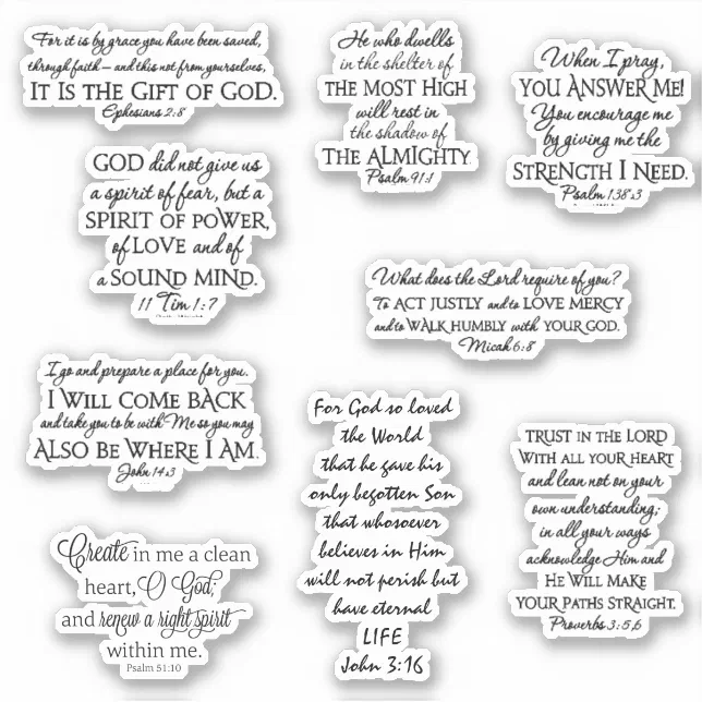 Bible verse cutouts sticker | Zazzle