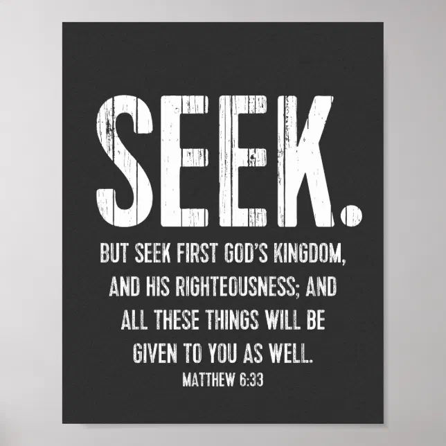 Bible Verse Encouragement, Scripture Matthew 6:33 Poster | Zazzle