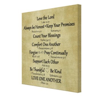 Bible Verse Family Rules Canvas Print | Zazzle
