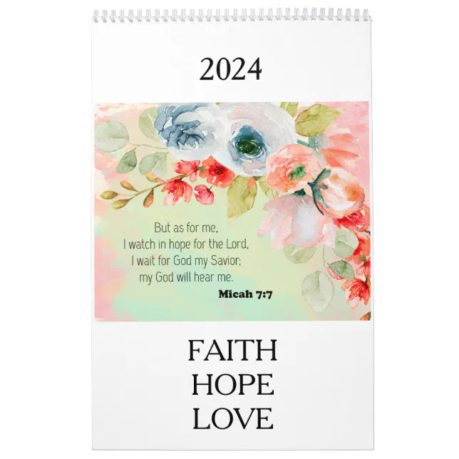 Bible Verse Floral 2024 Calendar | Zazzle