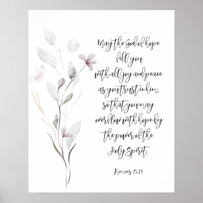 Bible verse floral scripture poster | Zazzle.com