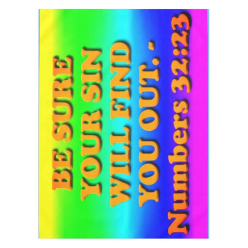 Bible verse from Numbers 32:23. Tablecloth | Zazzle