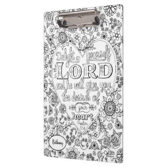 Bible Verse Girly Hand Lettered Scripture Floral Clipboard | Zazzle