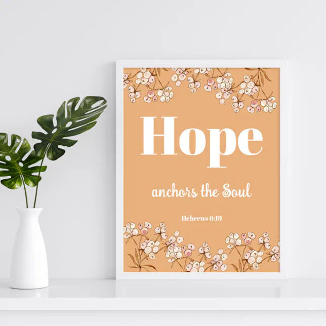 Bible verse Hebrews Light Terracota Floral Poster | Zazzle