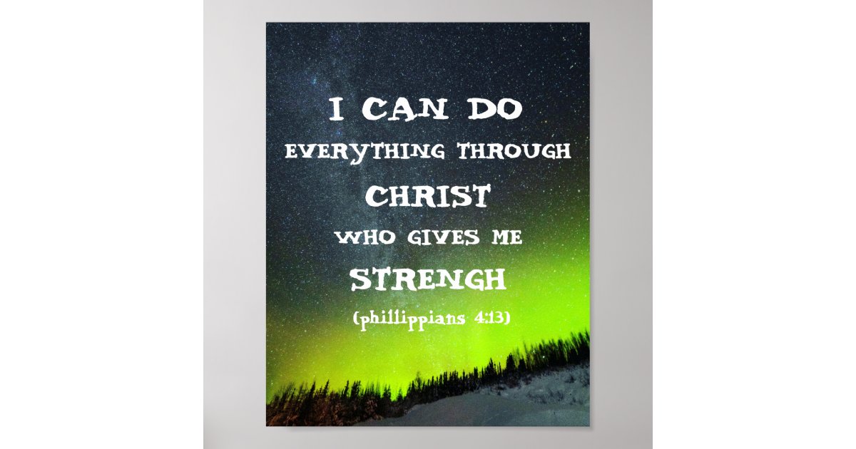 Bible Verse Inspirational Quote Scripture Aurora Poster | Zazzle