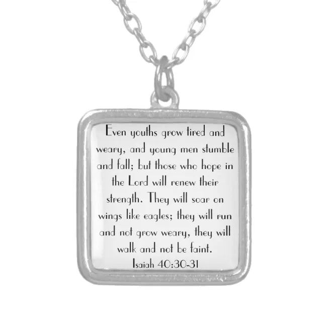 bible verse Isaiah 40:30-31 necklace | Zazzle