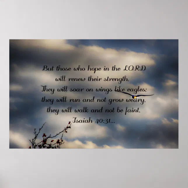 Bible Verse Isaiah 40:31 Poster | Zazzle