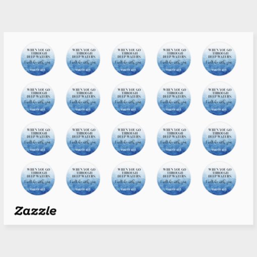 Bible Verse Isaiah Blue Round Sticker | Zazzle