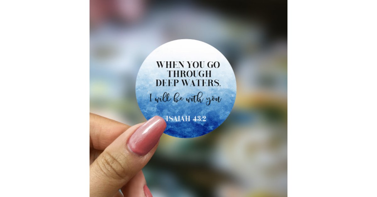 Bible Verse Isaiah Blue Round Sticker | Zazzle