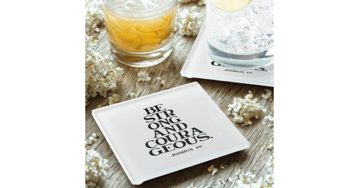Bible verse Joshua Glass Coaster | Zazzle