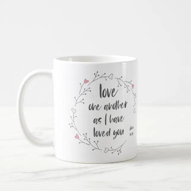 Bible Verse: Love One Another (+ hearts) Coffee Mug | Zazzle