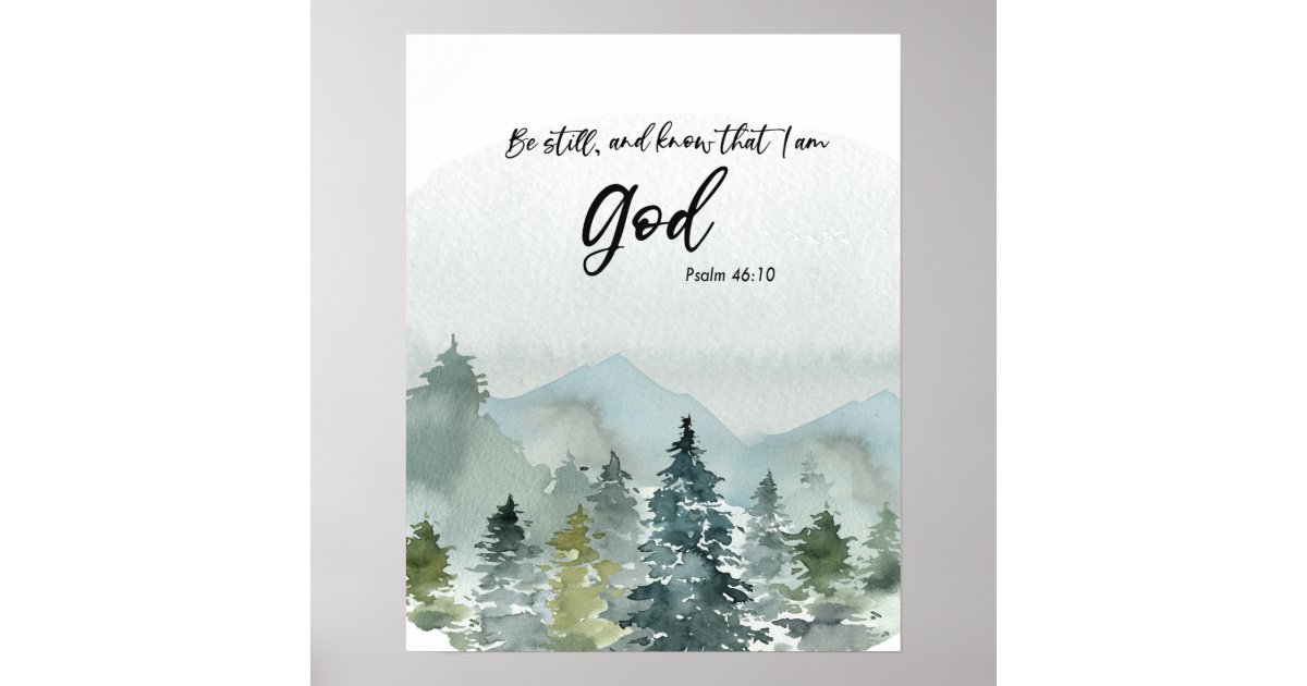 Bible verse mountain scripture poster | Zazzle