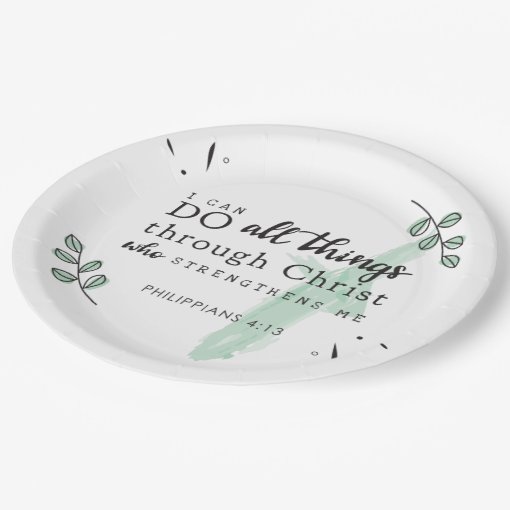 Bible Verse Philippians 4:13 Paper Plates | Zazzle