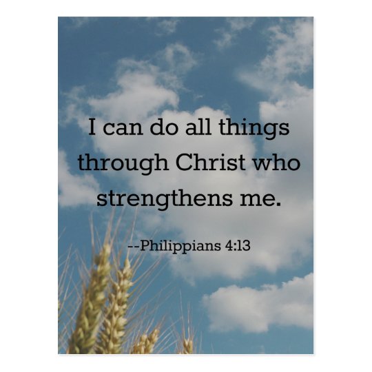 Bible Verse, Philippians 4:13 Postcard | Zazzle.com