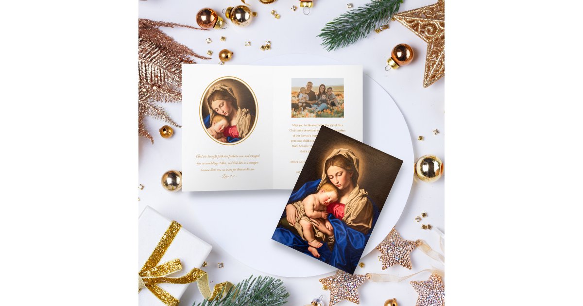 Bible Verse & Photo Religious Catholic Christmas Holiday Card | Zazzle