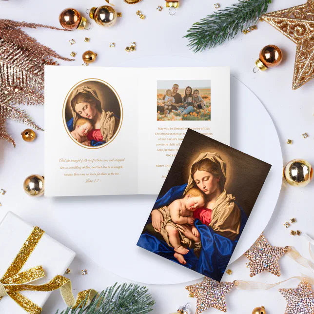 Bible Verse & Photo Religious Catholic Christmas Holiday Card | Zazzle