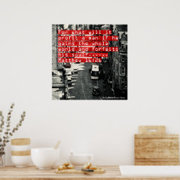 Bible Verse Poster - Matthew 16:26 | Zazzle