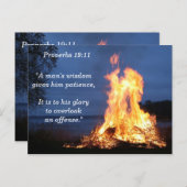 Bible Verse Proverbs 19 11 Wisdom Patience Postcard | Zazzle