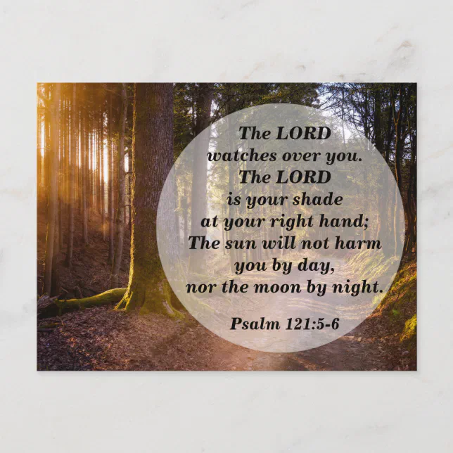 Bible Verse Psalm 121:5 The Lord watches over You Postcard | Zazzle