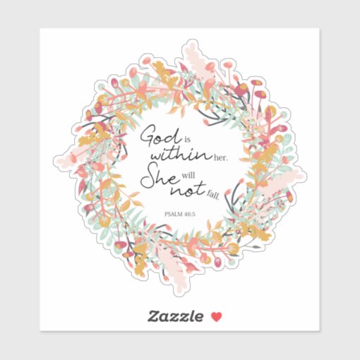 Bible Verse Quote God is within her Psalms Sticker | Zazzle